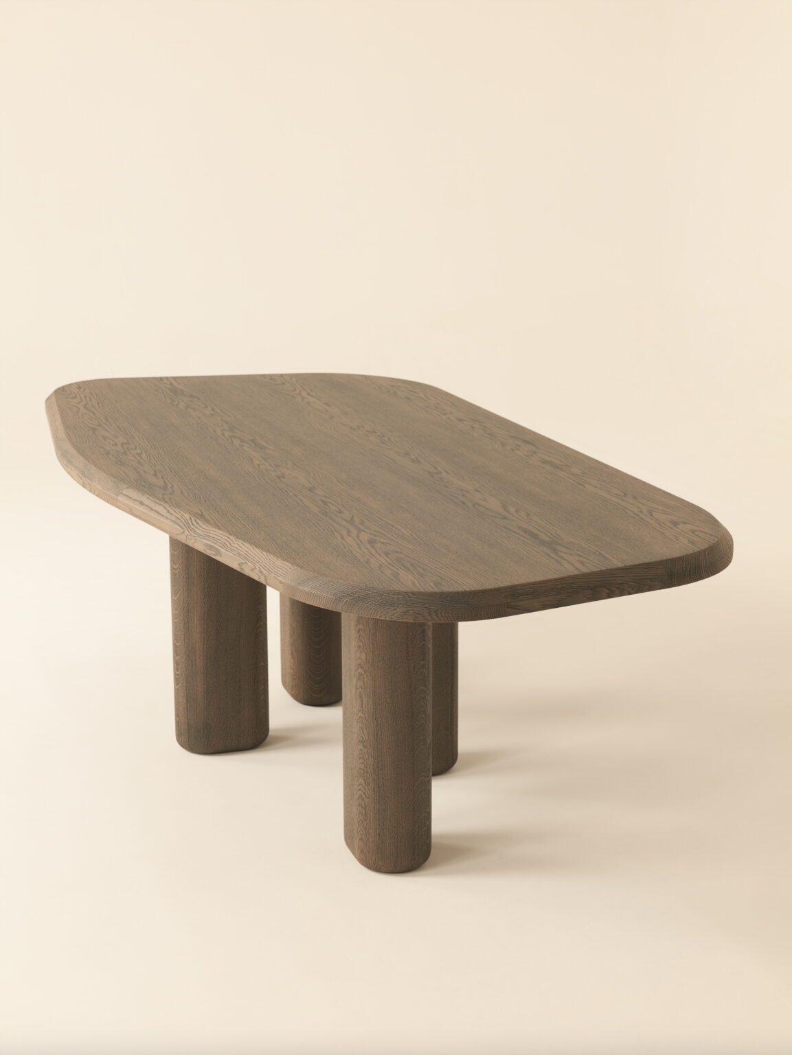 Rough dining table, made to measure, customization, sculptural, desk, oak